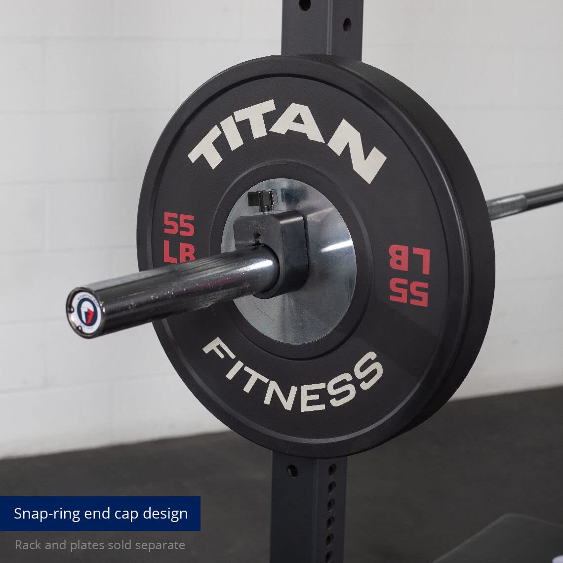 Titan Fitness Olympic Bar, Bench Press Barbell, Chrome, 700 lb. Capacity, 84 in.