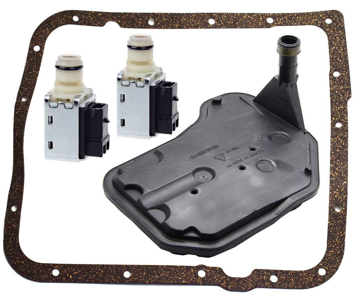 TOPEMAI 4L60E Shift Solenoid and 4L60E Transmission Filter Gasket kit Compatible with Cadillac Buick Blazer Astro Replace 24230298 24208576