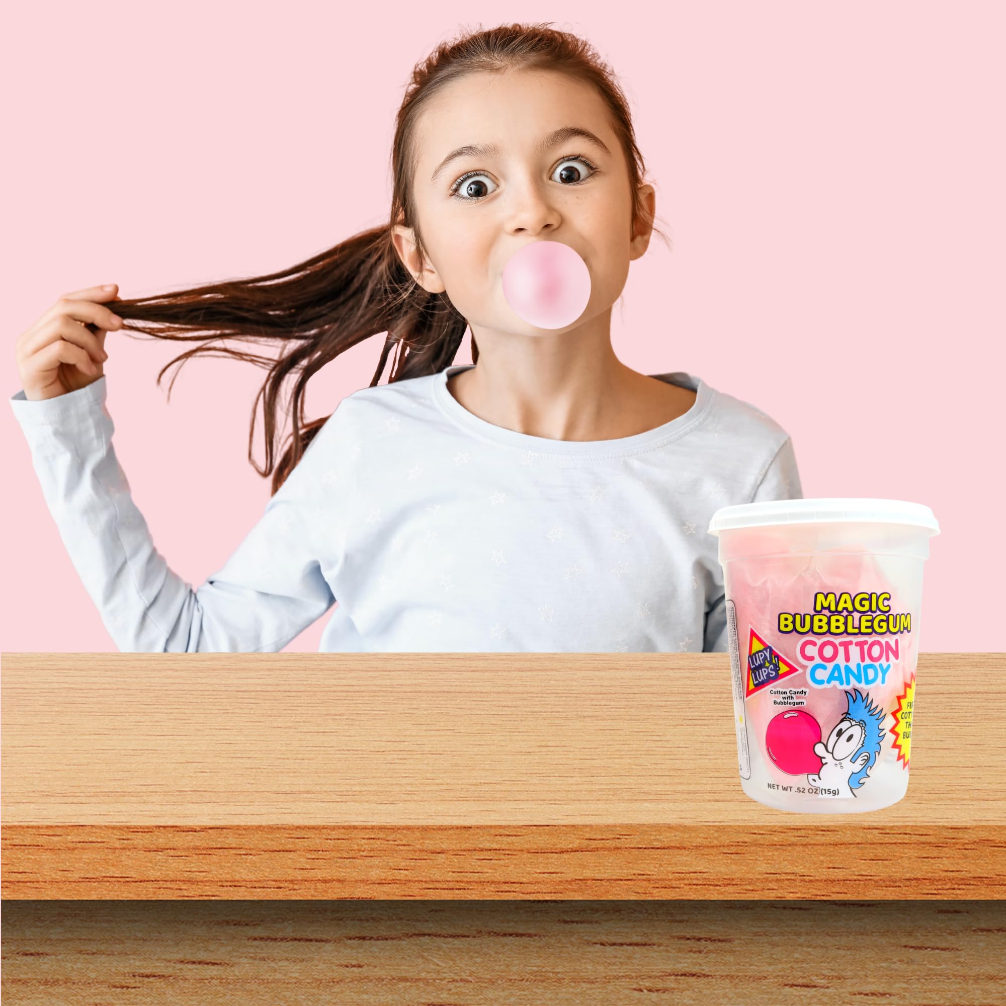 Strawberry Cotton Candy Bubblegum, Bulk Individually Packaged Sweets, Party Favors, 0.52 Ounces, (Pack of 12)