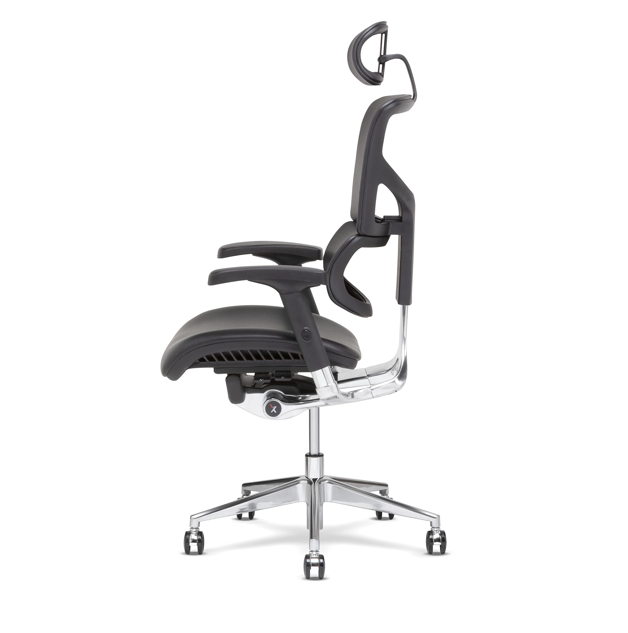 X-Chair X4 High End Executive Chair, Black Brisa with Headrest - Ergonomic Office Seat/Dynamic Variable Lumbar Support/Floating Recline/Stunning Aesthetic/Adjustable/Perfect for Office or Boardroom