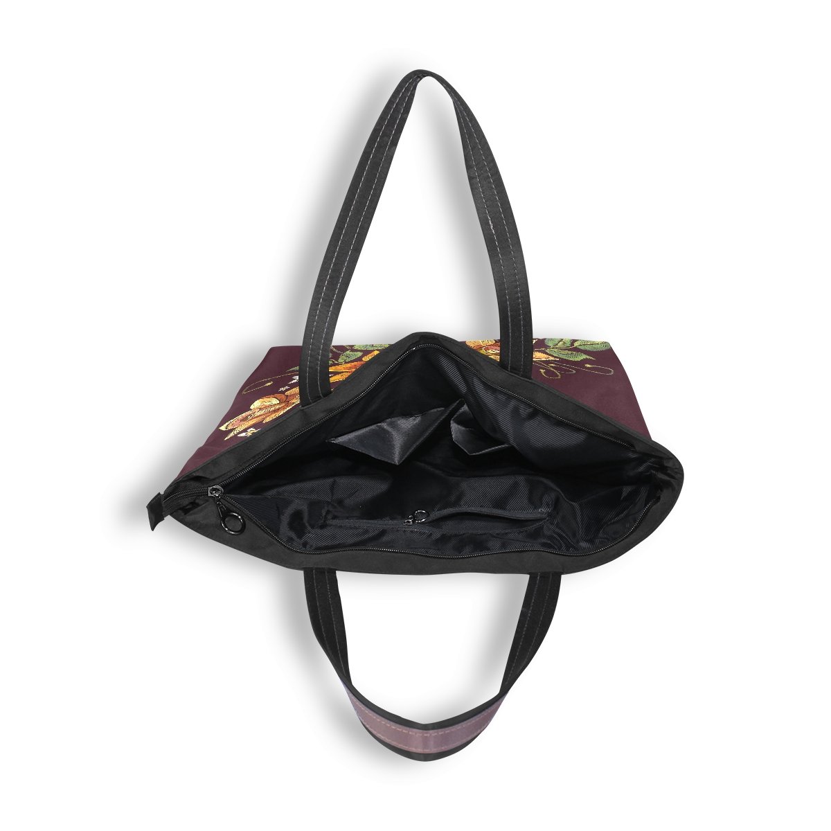 WIHVE Tote Bag Flower Leaf Hummingbirds Embroidery Shoulder Handbag Travel Beach Bags