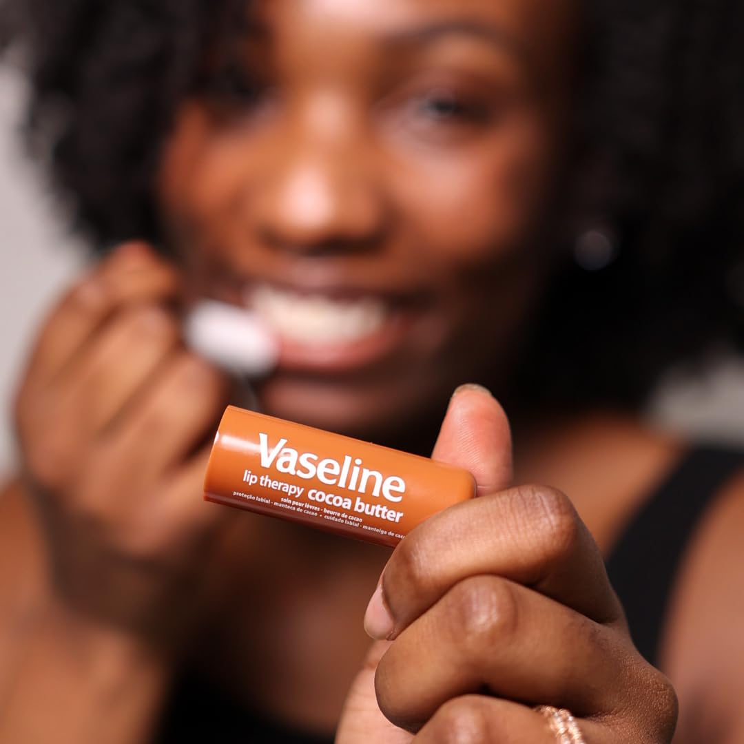 Vaseline Lip Therapy Variety 4-Pack β Rosy Lips + Cocoa Butter Moisturizing Lip Balm with Vitamin E, 0.16 Oz Ea