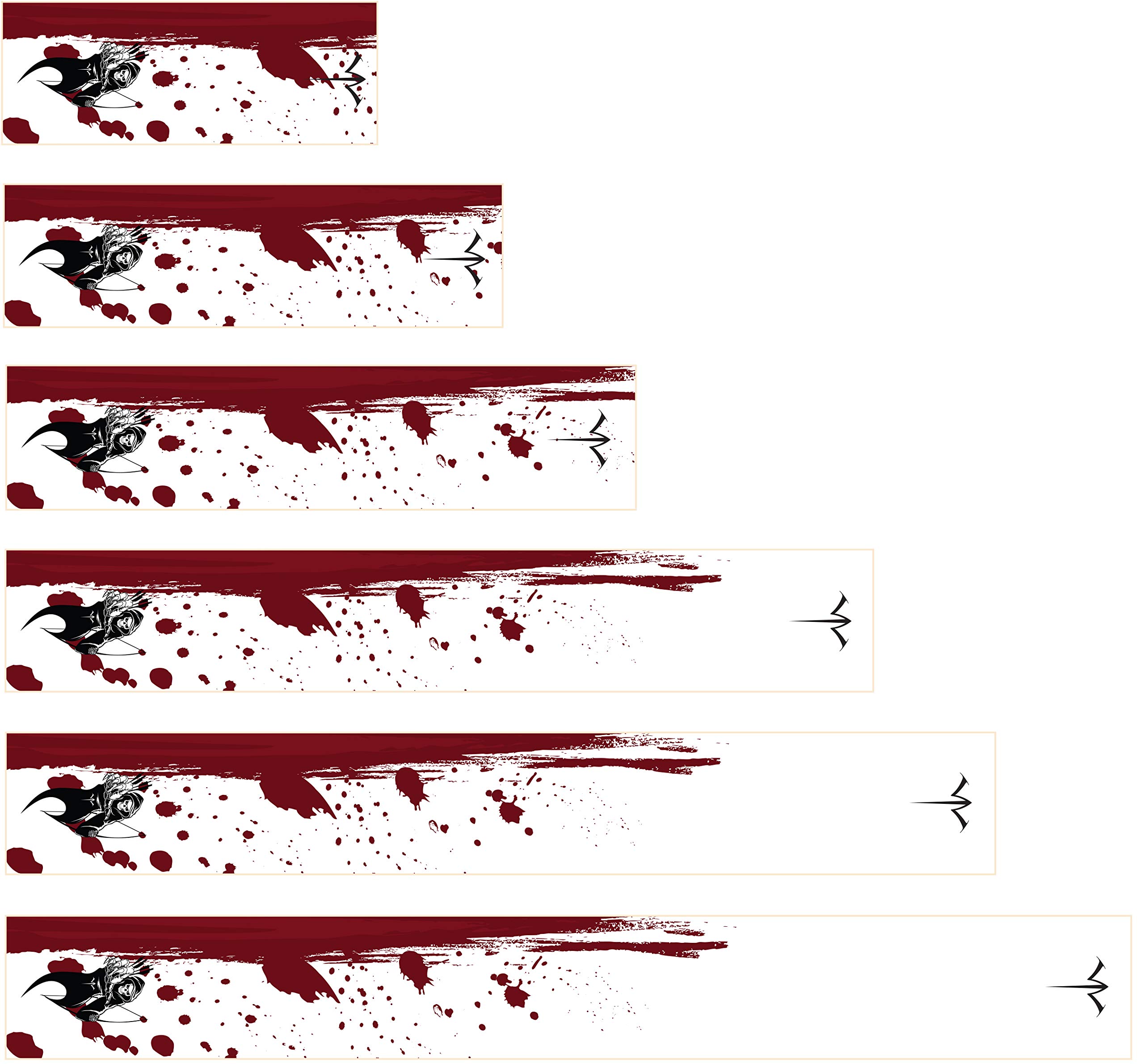White Water Archery Non-Laminated White Blood Trail Grim Reaper Arrow Wraps 15 Pc Pick Length Width (9, 1)