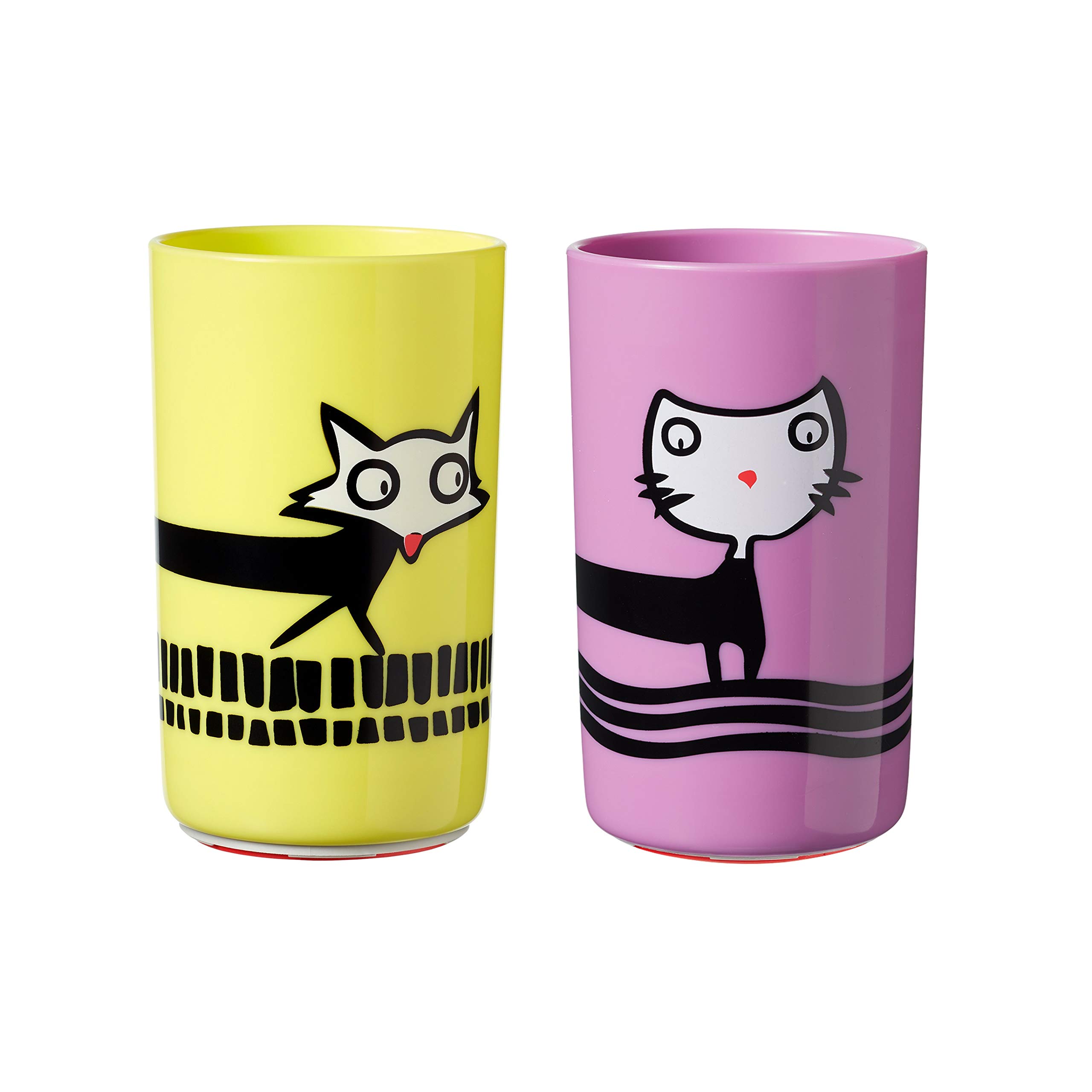 Tommee Tippee No Knock Transition Toddler Cup with Clevergrip Base, Cat & Fox, 18+ Months