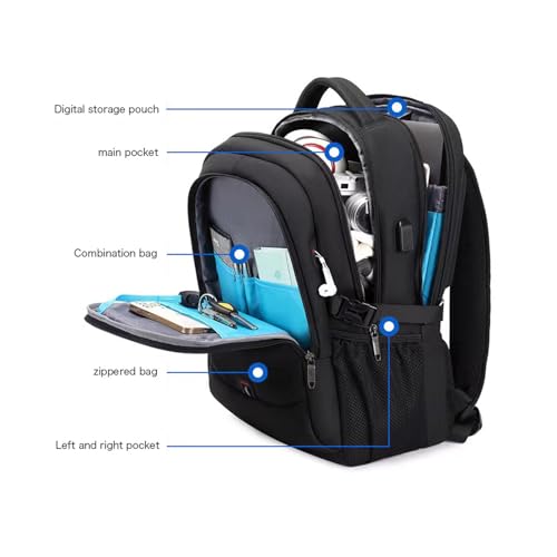 Valman Reflective Strip Backpack for Hiking, Laptop Backpack for Men, Women and Teenagers, Usb Port, Headphone Jack, 35 Liters Capacity, Suitable for 16-inch Computers