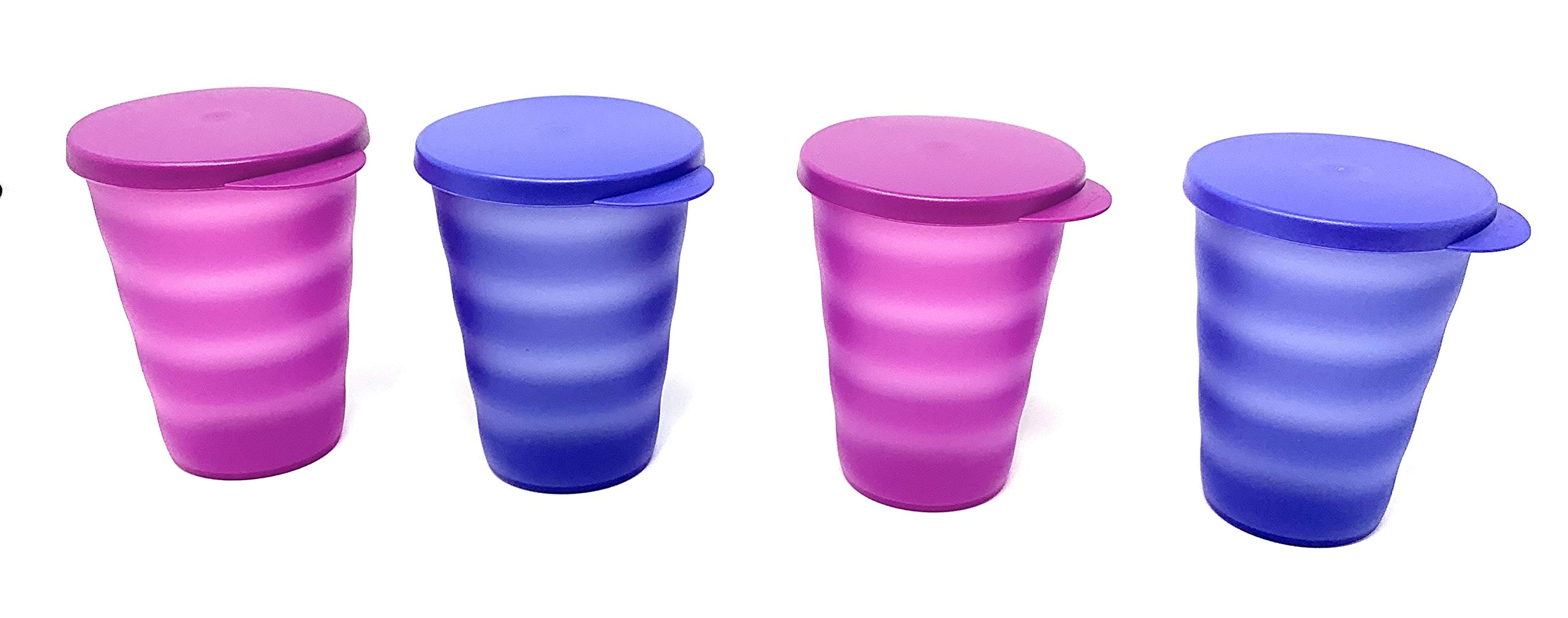 Tupperware Impression Tumblers Blue, Purple 10 oz Set Of 4 New