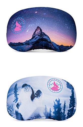 Ski Snowboard Goggle Cover Sleeve - Lens Scratch Dust Protection for Travel Storage and Apres (Powder 2 Pack)