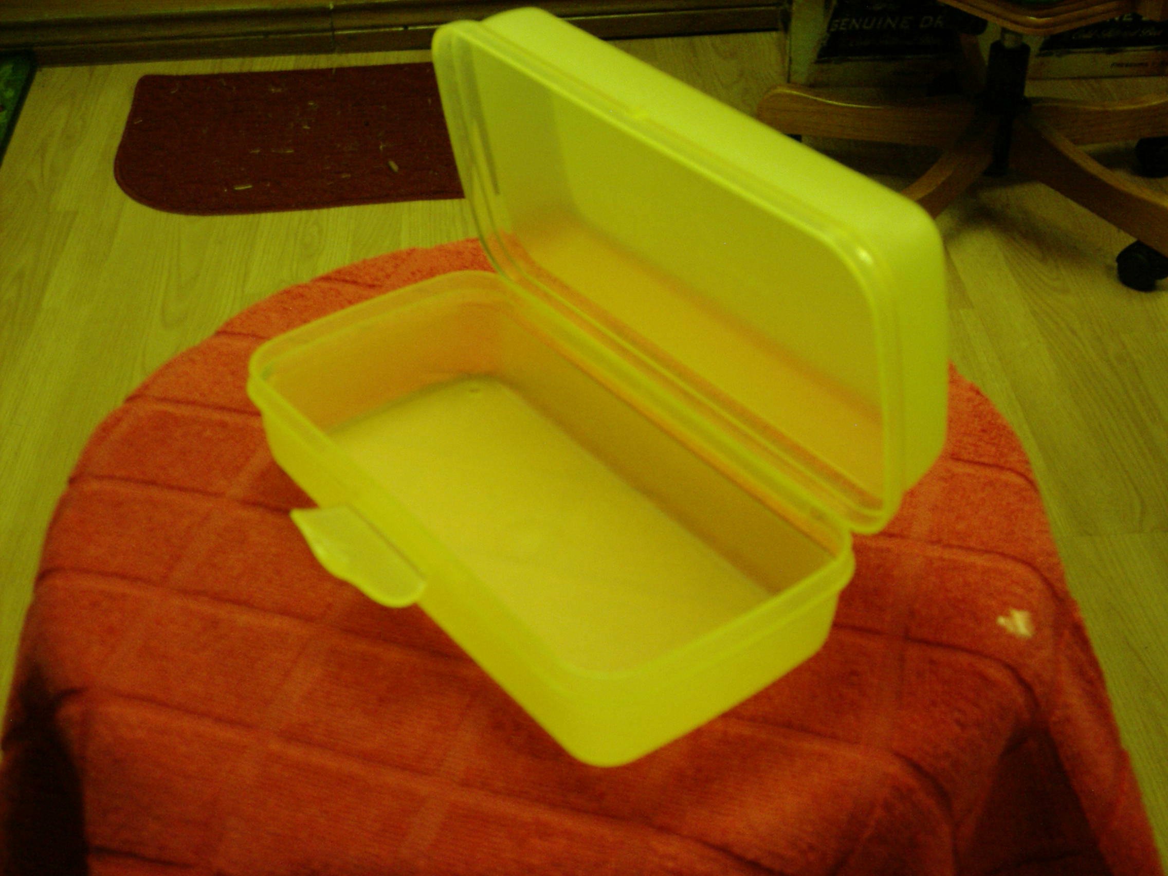 Tupperware Packables Large Rectangular Sub Sandwich Hoagie Keeper & Travel Storage Container (yellow)