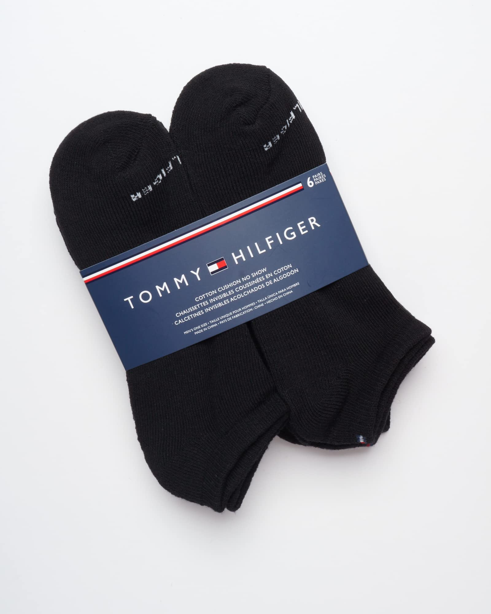 Tommy Hilfiger Men's 6 Pair Sport Cushion Liner Sockshosiery, black, Shoe Size 7-12