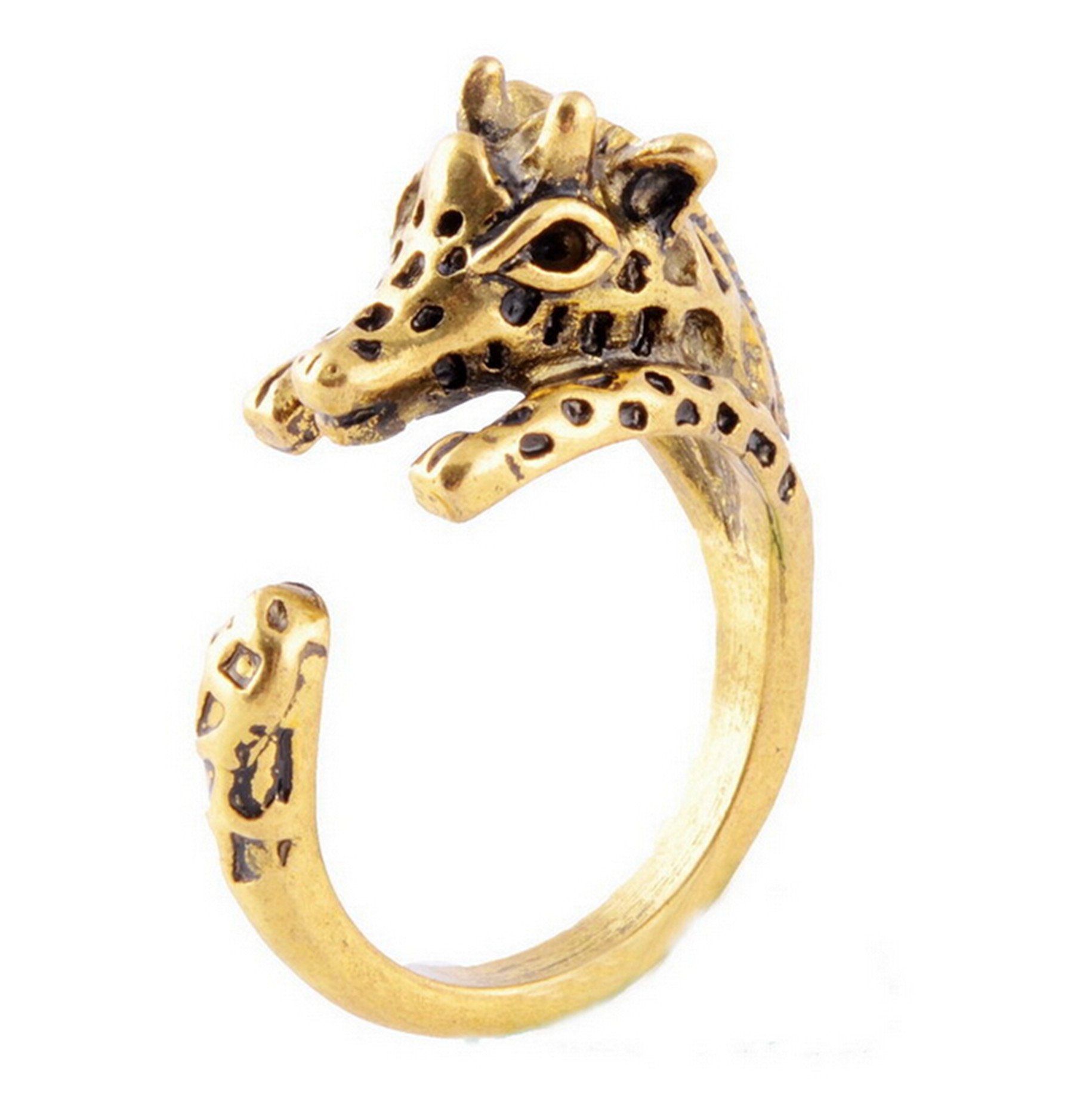 wiipujewelry WIIPU Fashion Vintage Antique Gold Giraffe Adjustable Wrap Animal Ring(R19)