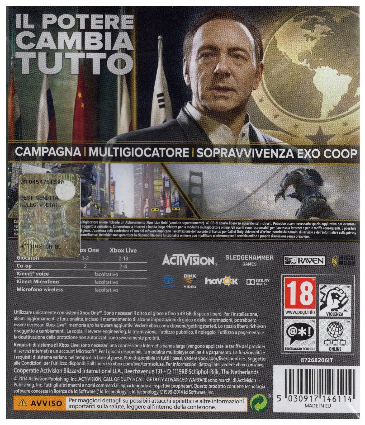 Xbox One - Call of Duty: Advanced Warfare - [PAL EU - NO NTSC]