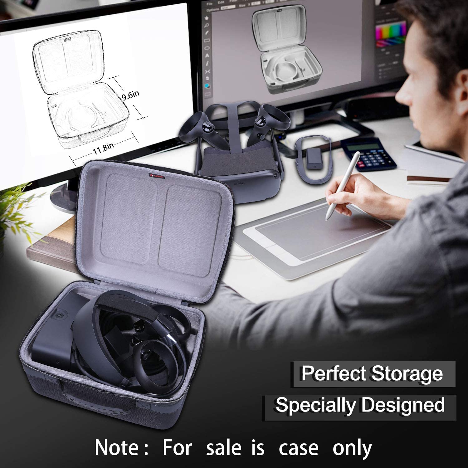 XANAD Hard Case for Oculus Rift S PC-Powered VR Gaming Headset - Storage Protective Bag