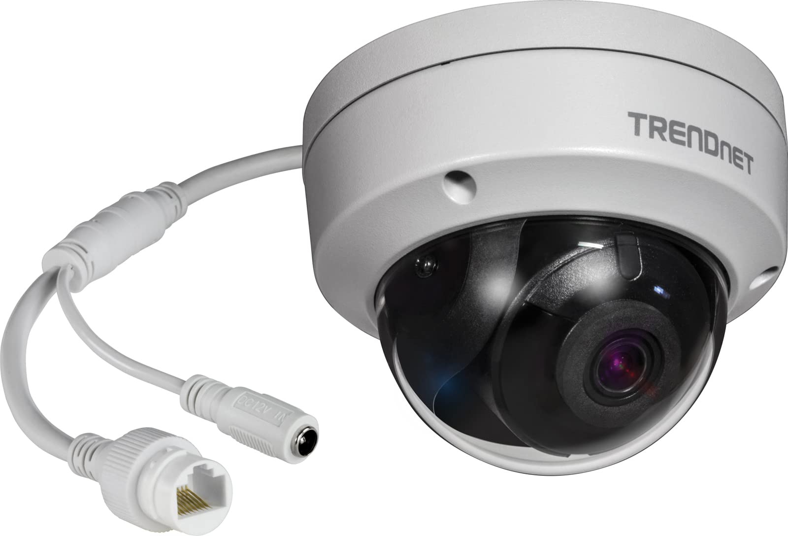 TRENDnet Indoor Outdoor 8MP 4K H.265 120dB WDR PoE Dome Network Camera, IP67 Weather Rated Housing, SmartCovert IR Night Vision Up To 30m (98 ft.), MicroSD Card Slot, White, TV-IP1319PI