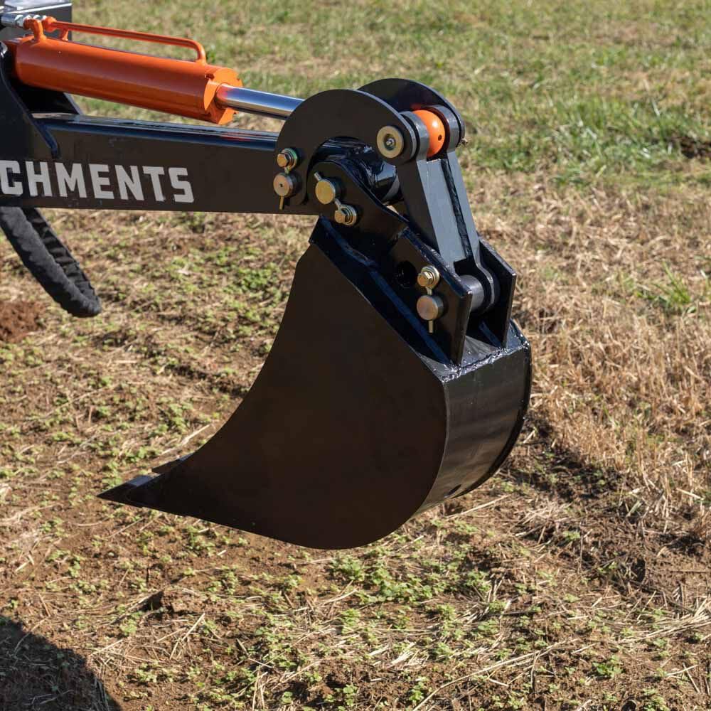 Titan Attachments 8in Wide Backhoe Bucket, 3-Carbon Steel Teeth, Hydraulic Tilt Backhoe & Excavator Attachment
