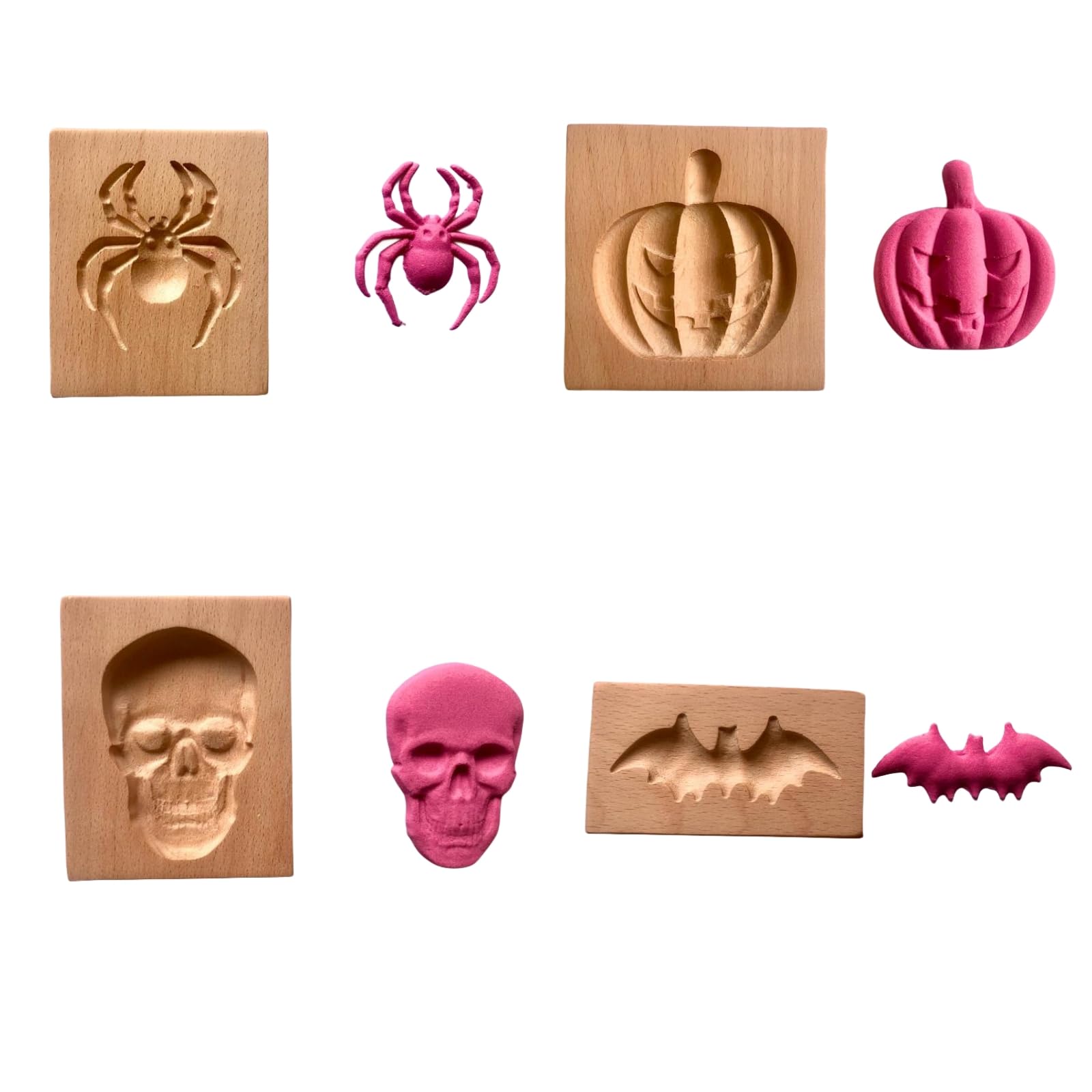 Wooden Cookie Molds for Baking, Wood Springerle Cookie Cutter Carved for Christmas,Halloween,Easter,Cookie Presses Stamps for Kitchen DIY and Family Gatherings