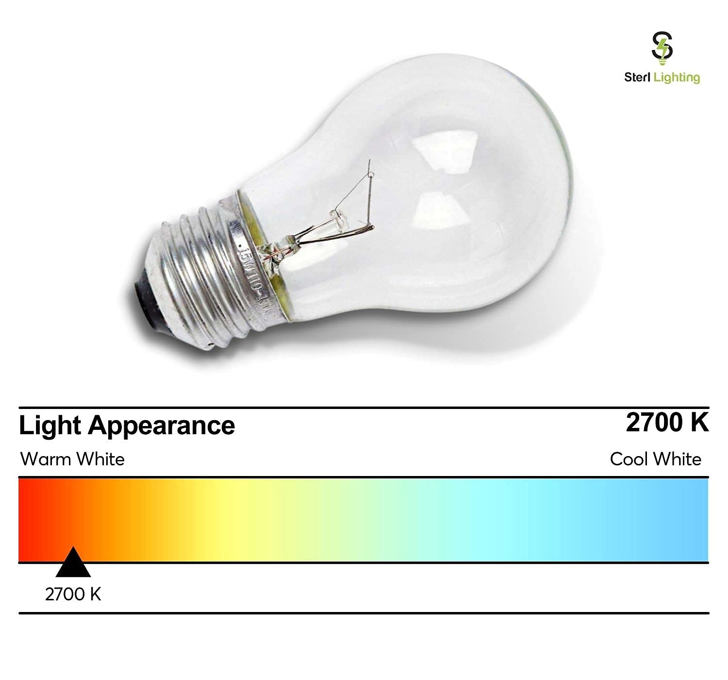 Sterl Lighting - Pack of 6 Bulbs, 40-Watt Decorative A15 Incandescent Light Bulb Medium Standard Household Base (E26), Crystal Clear