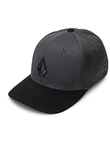 Volcom Men's Full Stone Xfit Hat, Asphalt Black, Large/X-Large