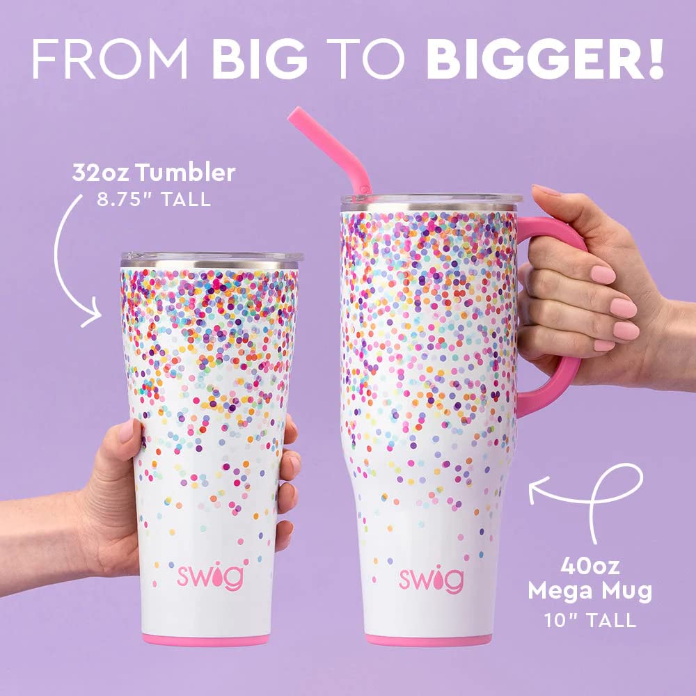 Swig Life 40oz Mega Mug, 40oz Tumbler with Handle and Straw, Extra Large Insulated Tumblers, Cup Holder Friendly Travel Mug (Nutcracker)
