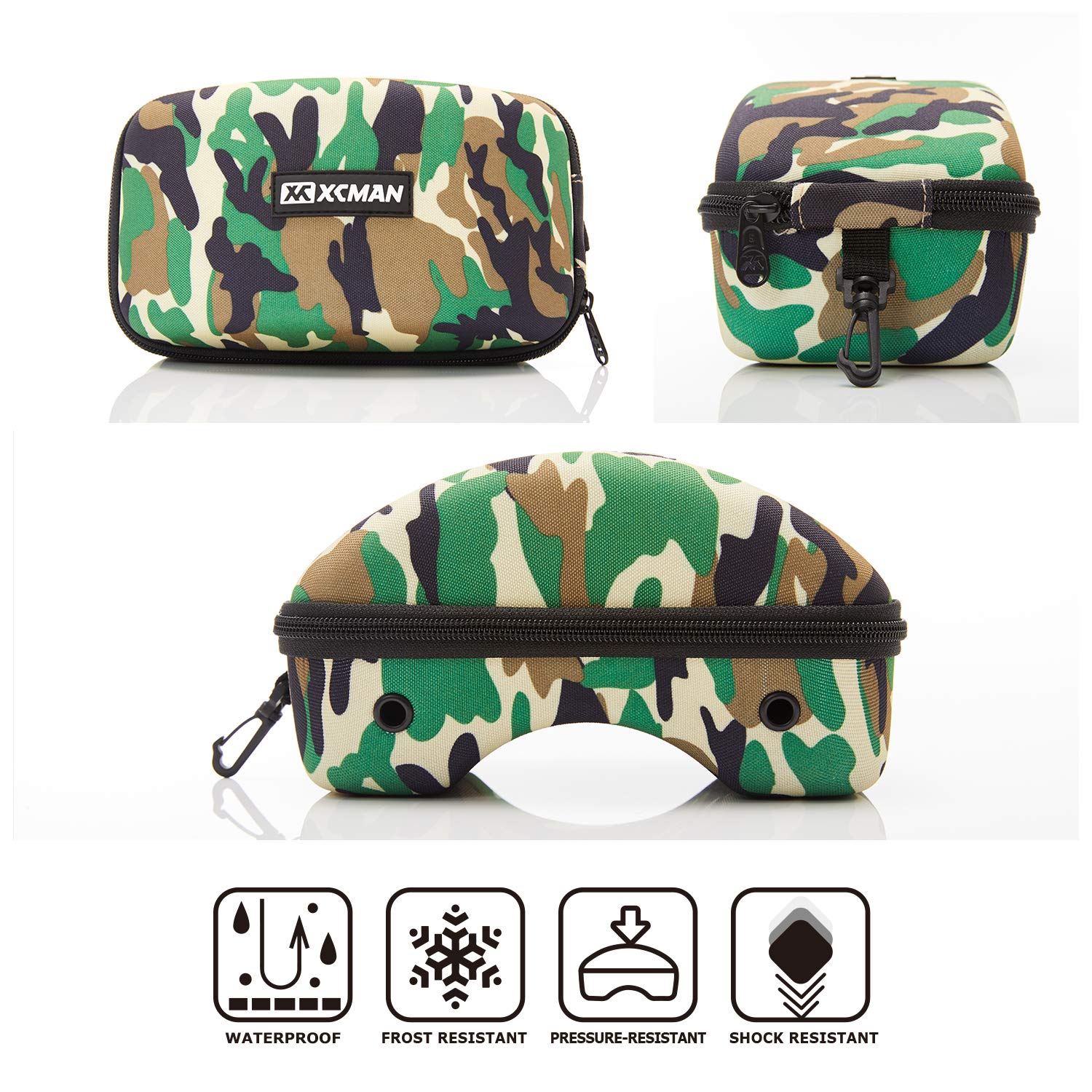XCMAN Rigid EVA Ski Goggle Case Fit All Shapes and Size Ski Goggles