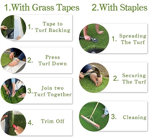turfloid Quality Artificial Grass 0.8", Sample Piece, Indoor Outdoor Synthetic Fake Grass Rug Turf Mat Roll for Garden Home Decor
