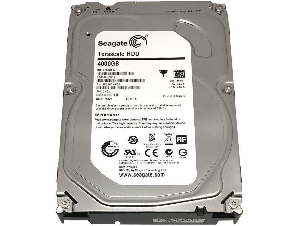 Seagate 4TB Terascale HDD SATA 6Gb/s 64MB Cache 3.5-Inch Internal NAS Hard Drive (ST4000NC001) - 3 Year Warranty (Renewed)