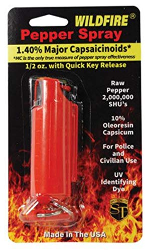 Wildfire 1.4% MC 1/2 oz pepper spray hard case with quick release keychain red