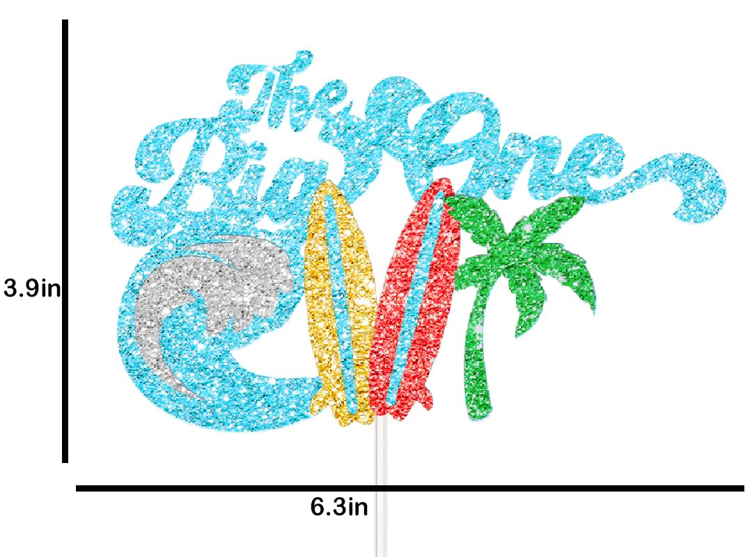 Summer Beach Cake Toppers Surf Cake Decorations with Wave Surf for Beach Surf Themed Birthday Party (Surf up)