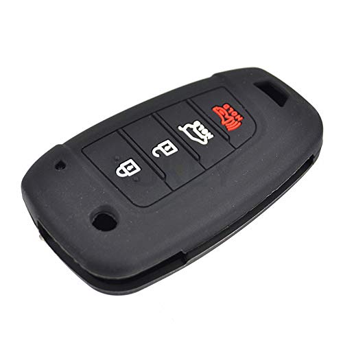 XUKEY 4 Button Silicone Flip Key Cover Remote Fob Case for Hyundai Kona 2018 2019 Car Key Shell Jacket Protector