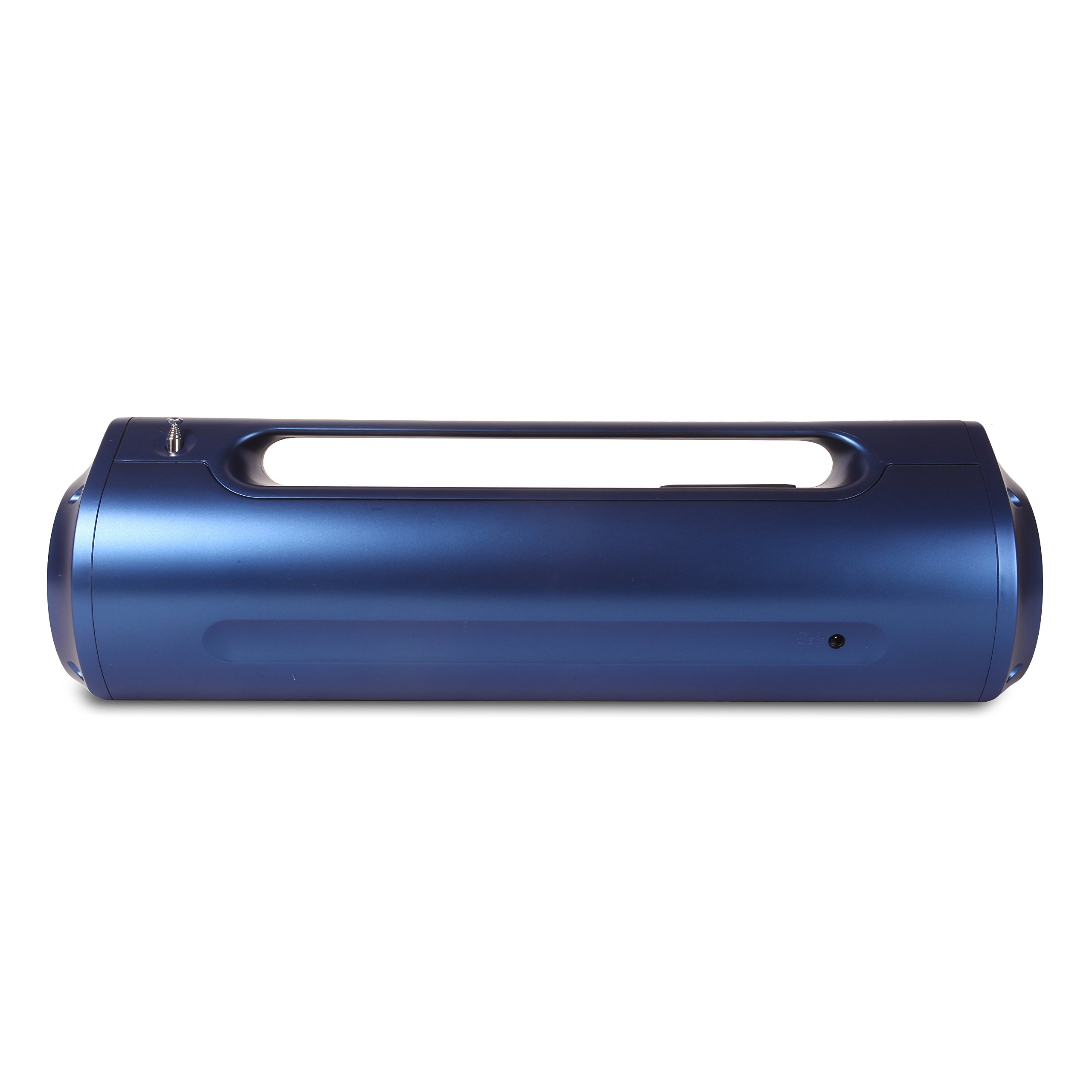 Toshiba Portable Wireless Bluetooth Speaker: Rechargeable Boombox with FM Radio and Clock - Blue