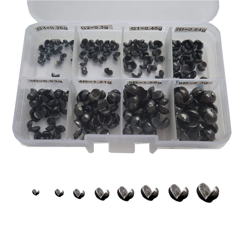 ZONGR 160pcs Carbon Black Fishing Sinker Weights Shot Weight Sinkers Tackle Round bite