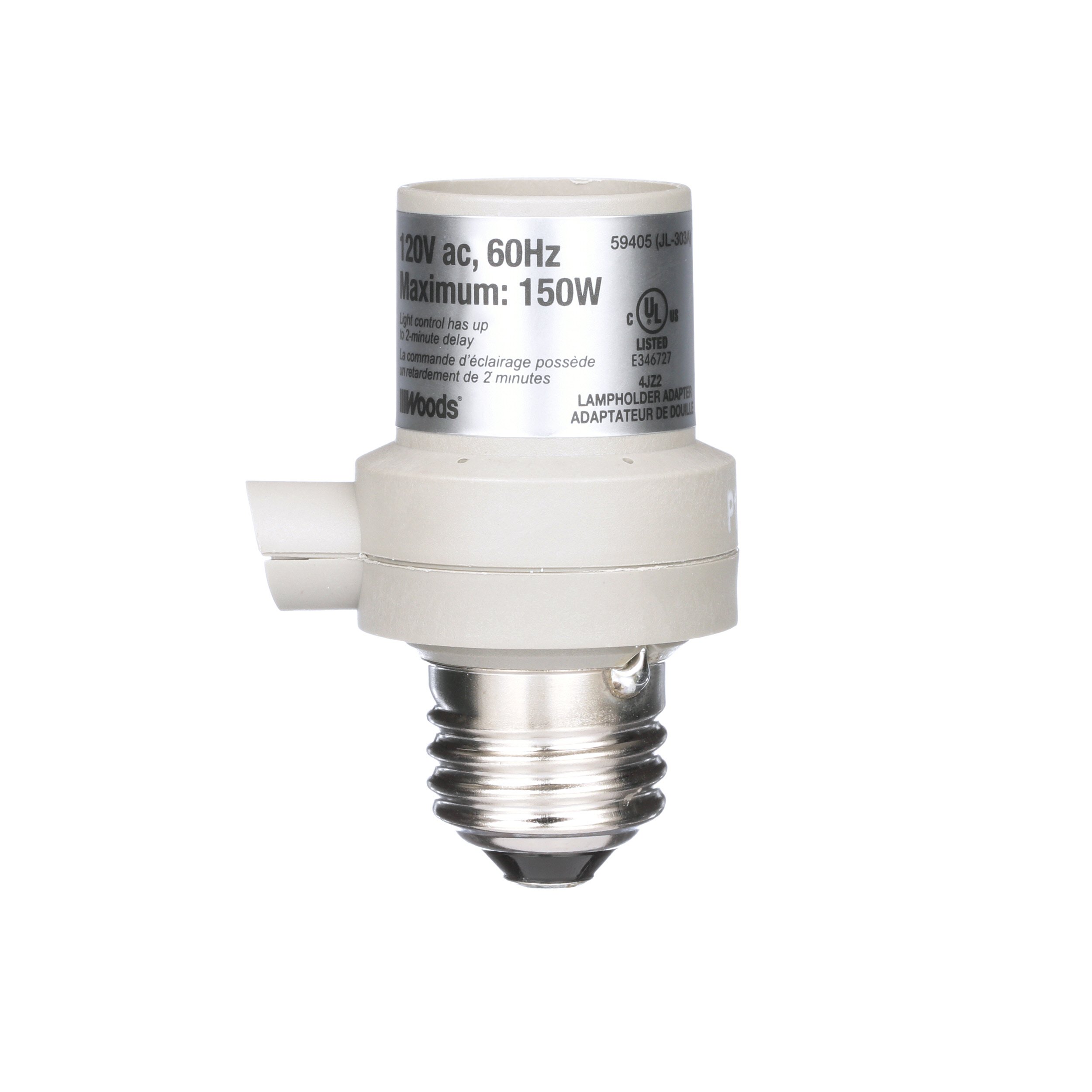 Woods 59405 59405WD PHOTOCELL, in/OUT SOCKET GRAY, 1 Count (Pack of 1), 0
