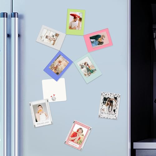 ulafbwur Fridge Magnetic Photo Frame 2pcs Exquisite Workmanship Colorful Strong Magnet Picture Frames for Home Room Polaroid Rose Red