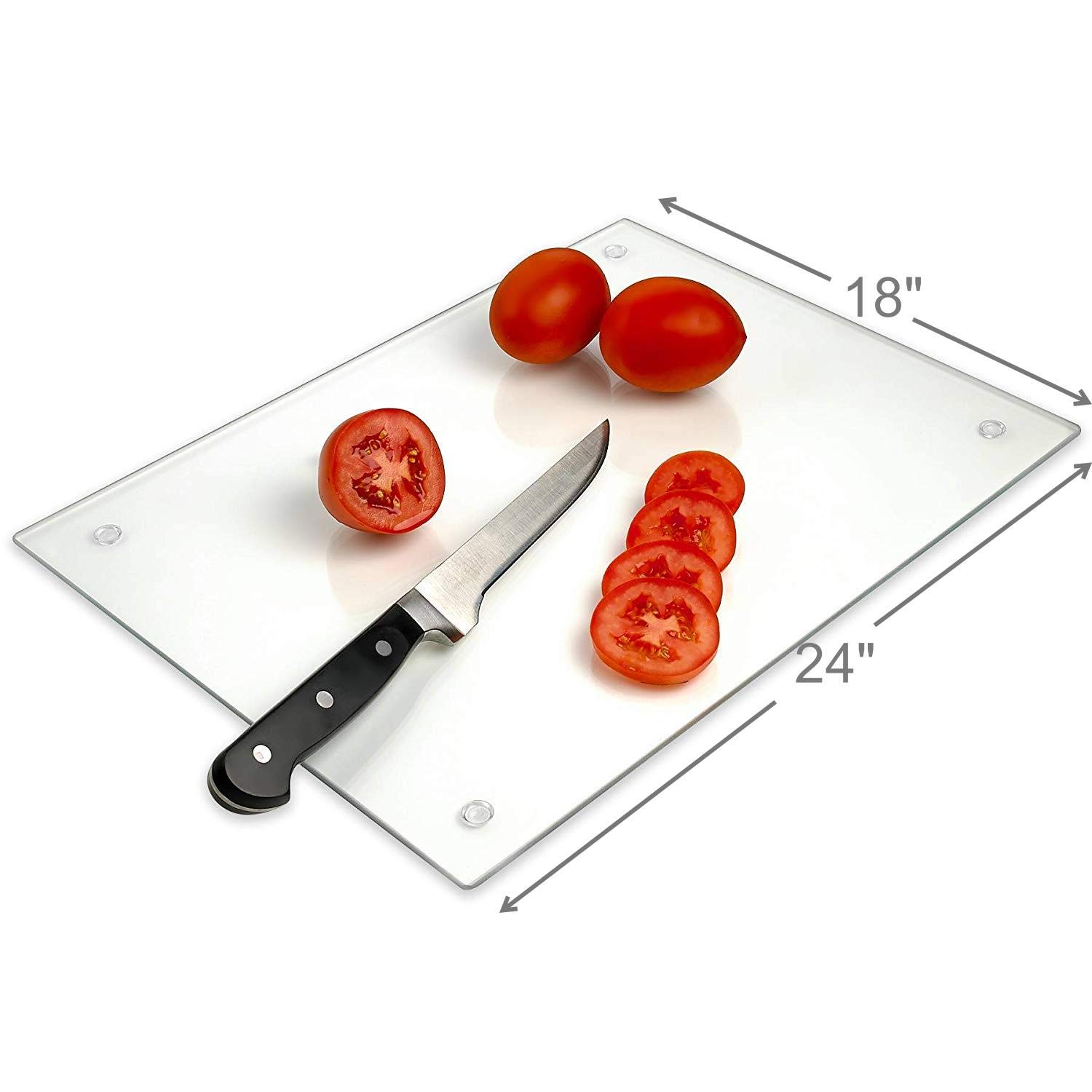 Tempered Glass Cutting Board β Long Lasting Clear Glass β Scratch Resistant, Heat Resistant, Shatter Resistant, Dishwasher Safe. (XXLarge 18x24")