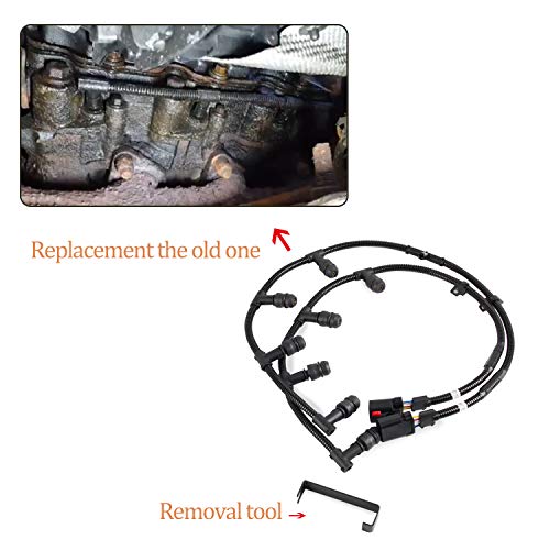 Wztepeng Glow Plug Harness with 8 pcs Glow Plugs Compatible with 2004-2010 Ford 6.0 Powerstroke F-250 F-350 F-450 E-350 E-450 Super Duty,Replace Part # 5C3Z-12A690-A 4C2Z-12A690-AB