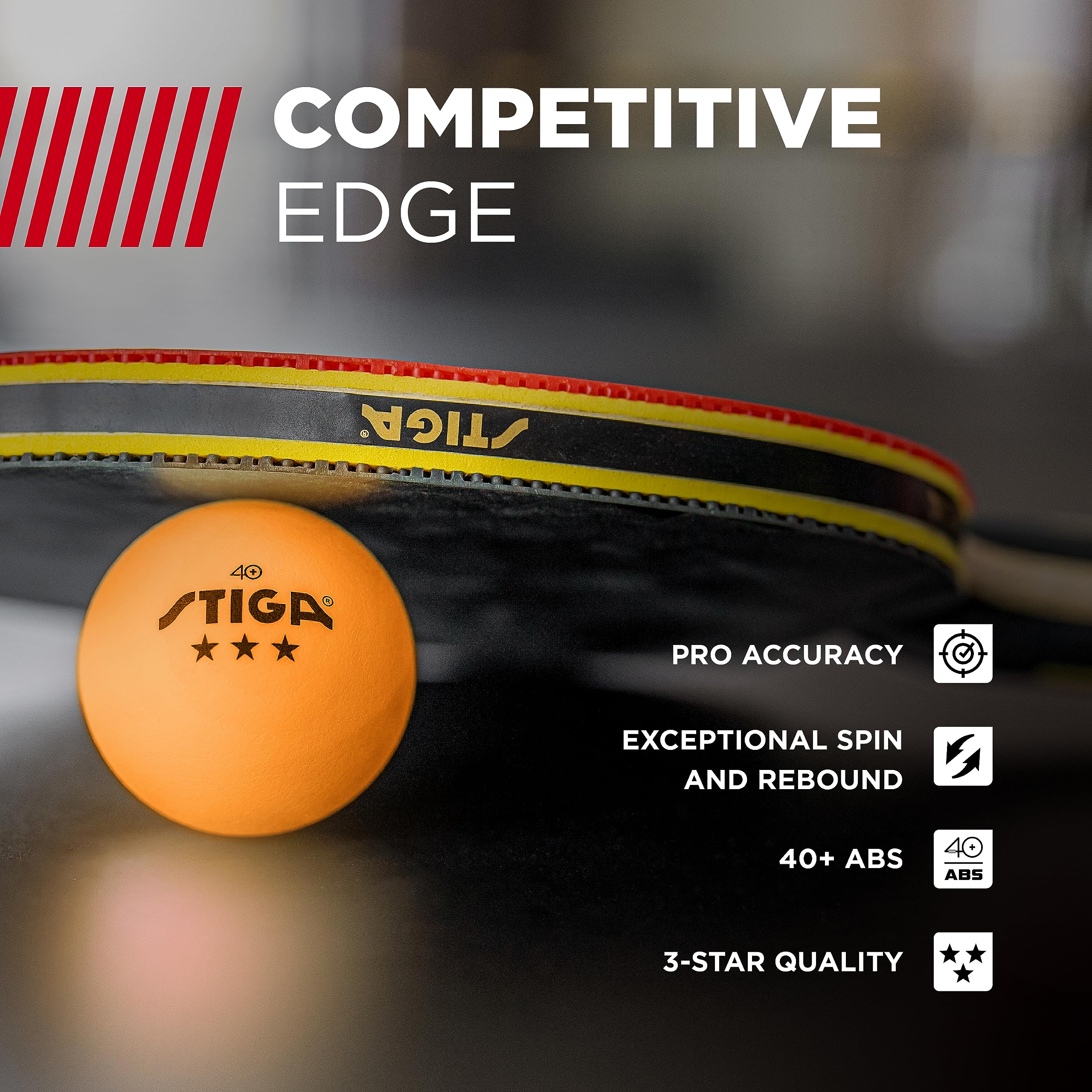 STIGA Tournament-Quality 3-Star Ping Pong Balls β Official Size and 40mm Weight β Ultimate Durability and High-Performance Table Tennis Balls β 6 Pack (Orange) - for Indoor/Outdoor Ping Pong Tables