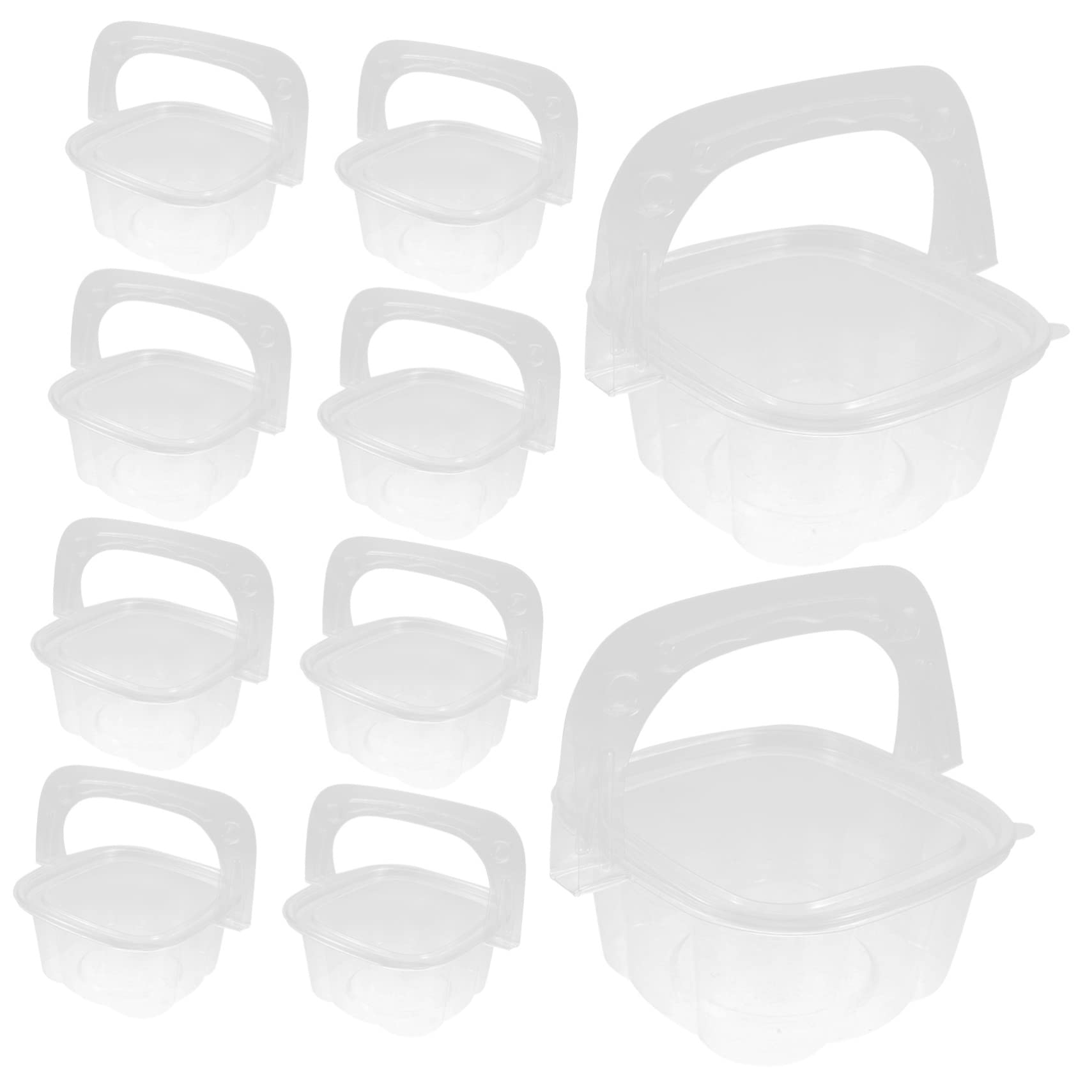 ULTECHNOVO 40 pcs transparent cake box plastic cereal bowls dry nut holder mini cake containers with lids mini cupcake container yogurt containers fruit container dumpling the pet packing box