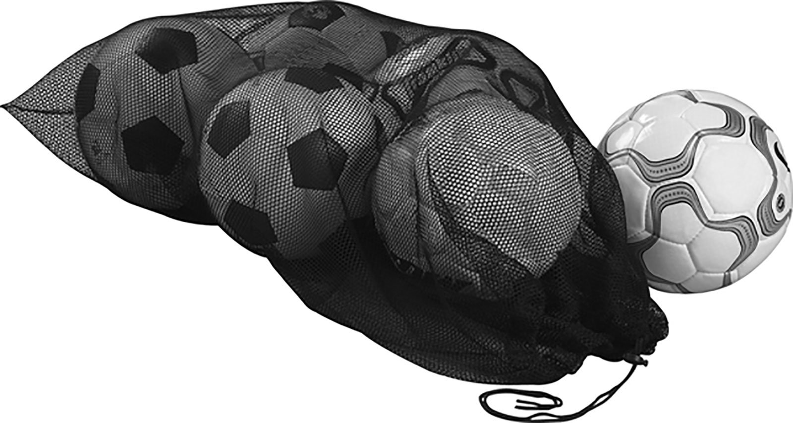 Tytroy Black Mesh Sports Drawstring Ball Bag With Shoulder Strap (30" X 40")