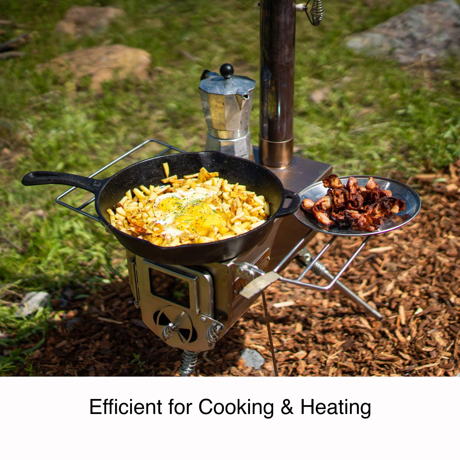 Winnerwell Woodlander Medium Tent Stove | Tiny Portable Wood Burning Stove for Tents, Shelters, and Camping | 800 Cubic Inch Firebox | Precision Stainless Steel Construction | Includes Chimney Pipe