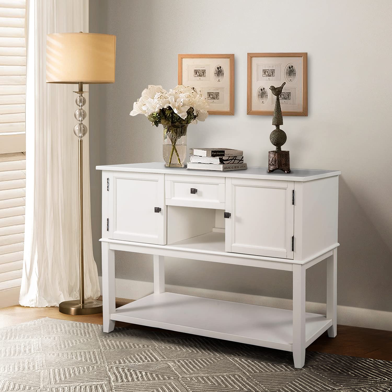 Tidyard 45" Console Table with Drawers Sofa and Couch End Table for Entryway, Foyer, Living Room, Bedroom Furniture