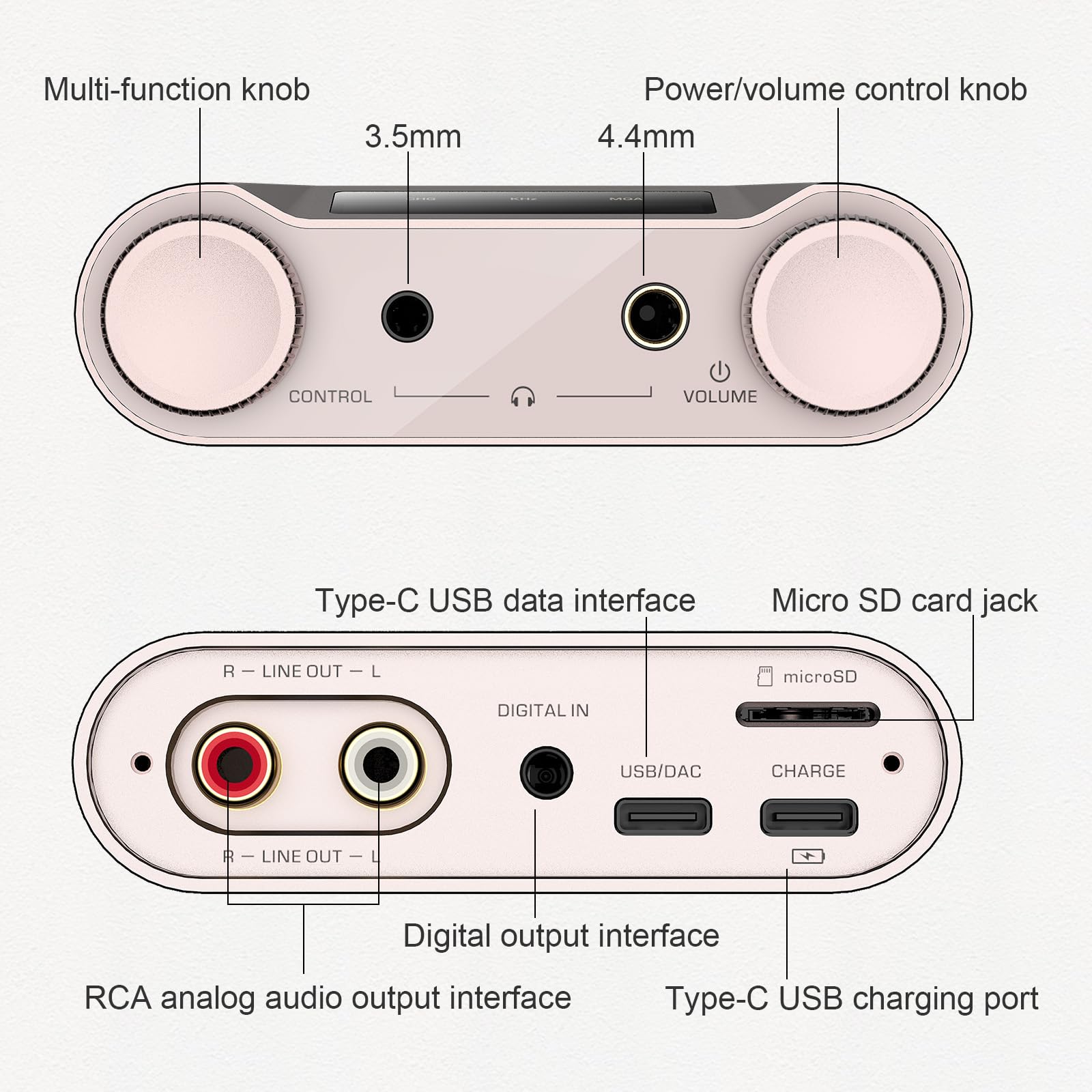 SHANLING H5 Portable DAC/AMP,HiFi Music Player,Headphone Amplifier,Dual AK4493SEQ DAC,768kHz / 32bit, DSD512,Bluetooth 5.0,840@32Ω Output,MQA Full Decoder,3.5/4.4mm,Optical/USB/Coaxial (Black)