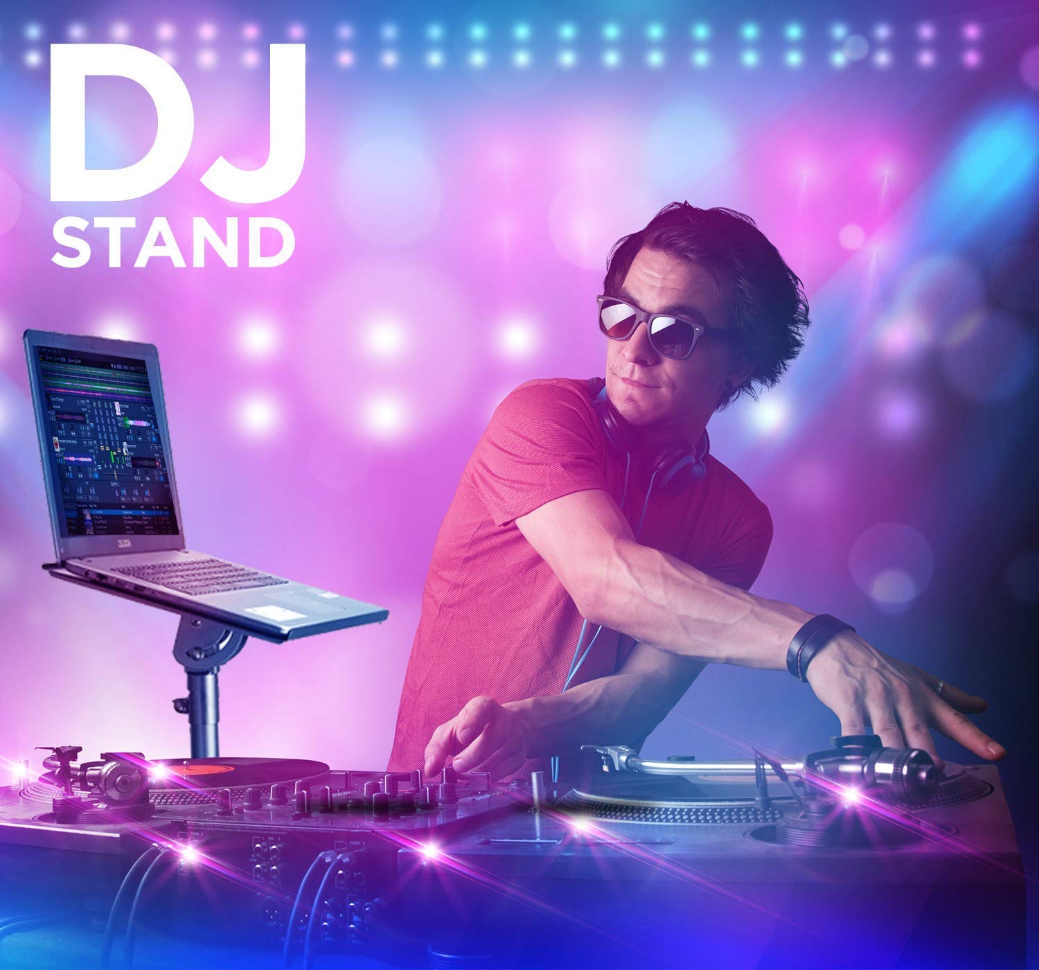 STARUMENT Projector Stand Tripod, Laptop Tripod Stand Adjustable Height 32.3” – 52” | Lightweight & Portable 15.3” x 12.2” Tilted Portable Laptop Stand | Raised Edges for Protection