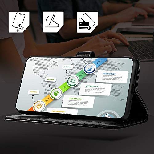 Shantime for Crosscall Core-Z5 Case, Premium PU Leather Magnetic Flip Case Cover with Card Holder and Kickstand for Crosscall Core-Z5 (6.08β) Black