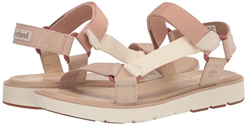 Timberland Women's Bailey Park F/L Strap Sandal, Light Beige Nubuck, 8.5