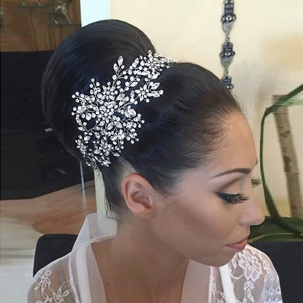 ZHENM Rhinestone Wedding Headband Bridal Hair Vine,Wedding Headpieces for Bride