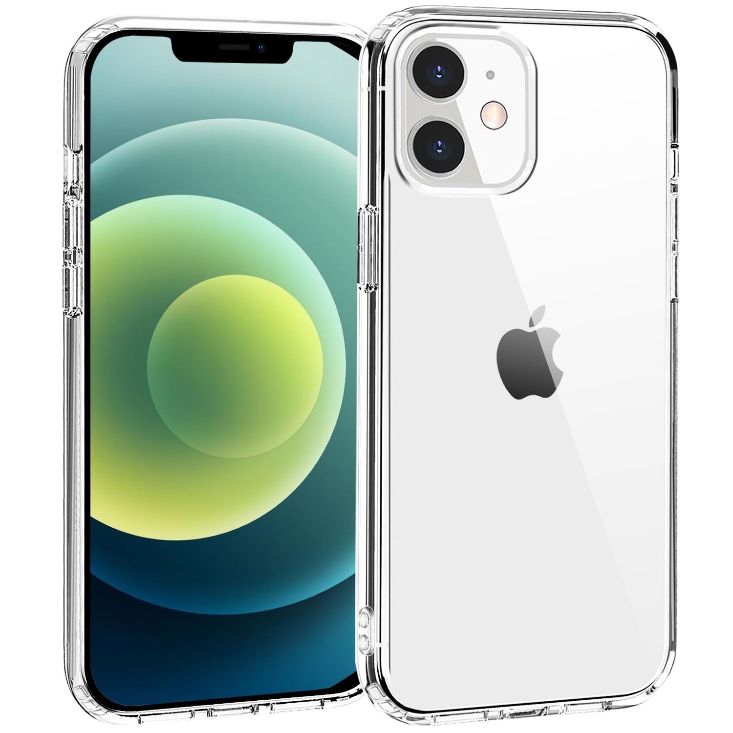 TENOC Phone Case Compatible with iPhone 12 Mini, Clear Case Non-Yellowing Protective Bumper Hard Back Cover for 5.4 Inch