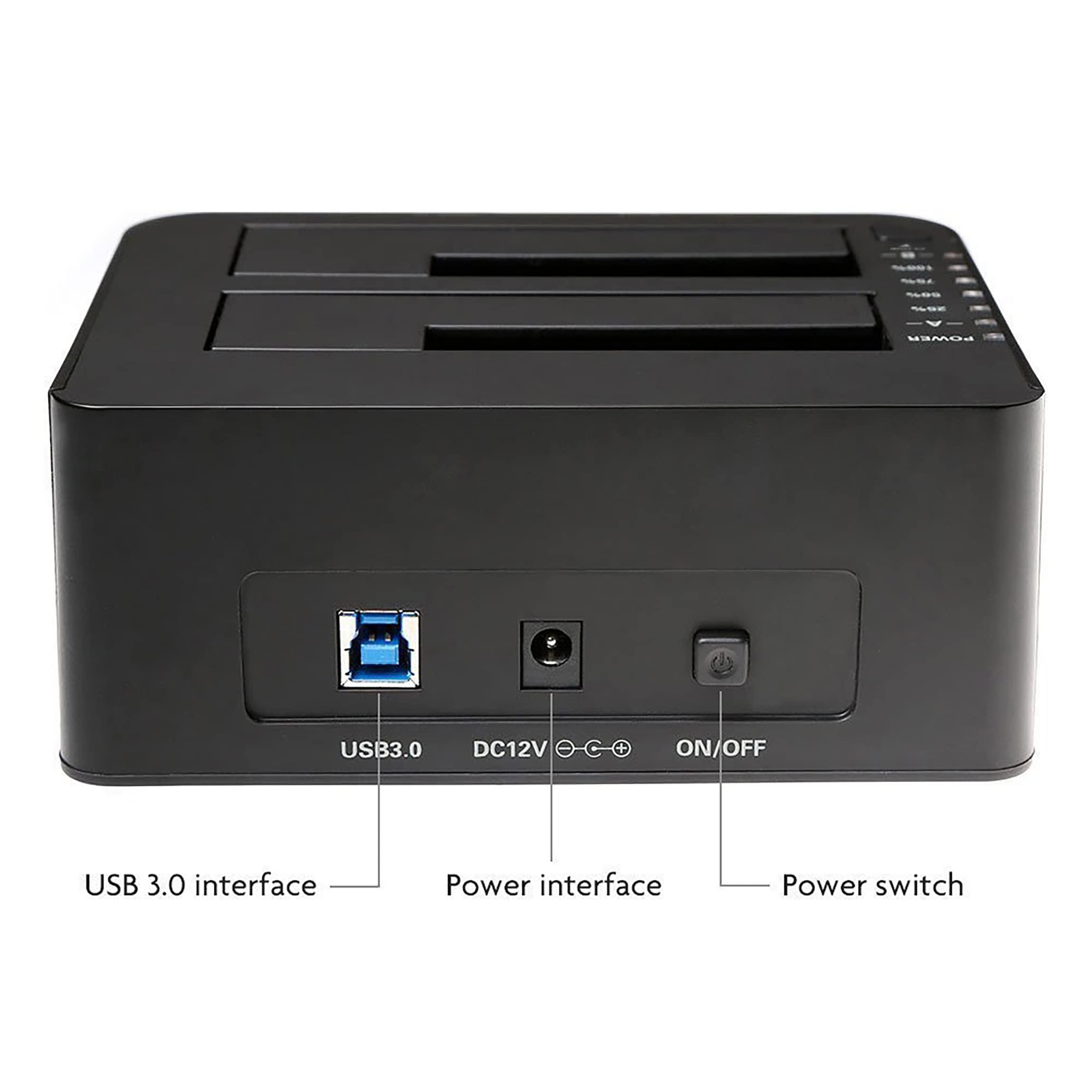 WEme USB 3.0 to SATA Dual-Bay External Hard Drive Docking Station with Offline Clone/Duplicator Function for 2.5 & 3.5 Inch HDD SSD SATA (SATA I/II/III) Support 2X 8TB & UASP, Tool-Free