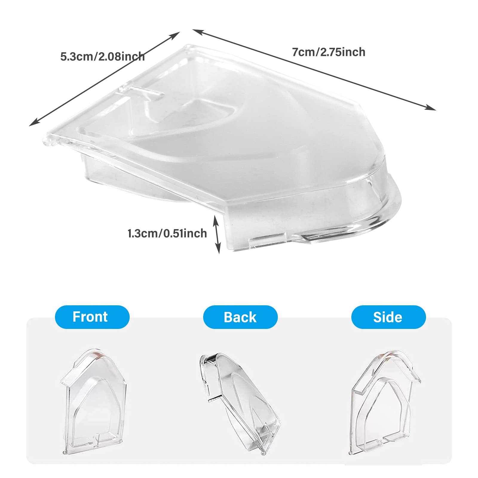 Spout Cover for Ninja Blender Lid, 2 Pcs Spout Cover Replacement for Ninja Blender 72 Oz Pitcher, Blender Lid Flap Pour Spout Cover Transparent, Suitable for Model NJ600-NJ602, BL500-BL781