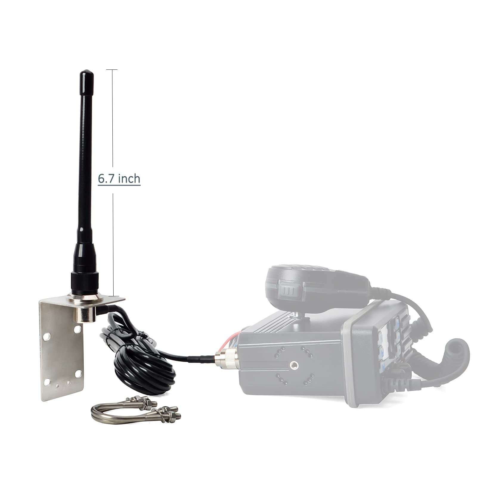 UAYESOK VHF Marine Antenna 159V Stubby Boat Antenna PL259 Connector W/16.4ft RG-58 coaxial cable, L-Mount Bracket