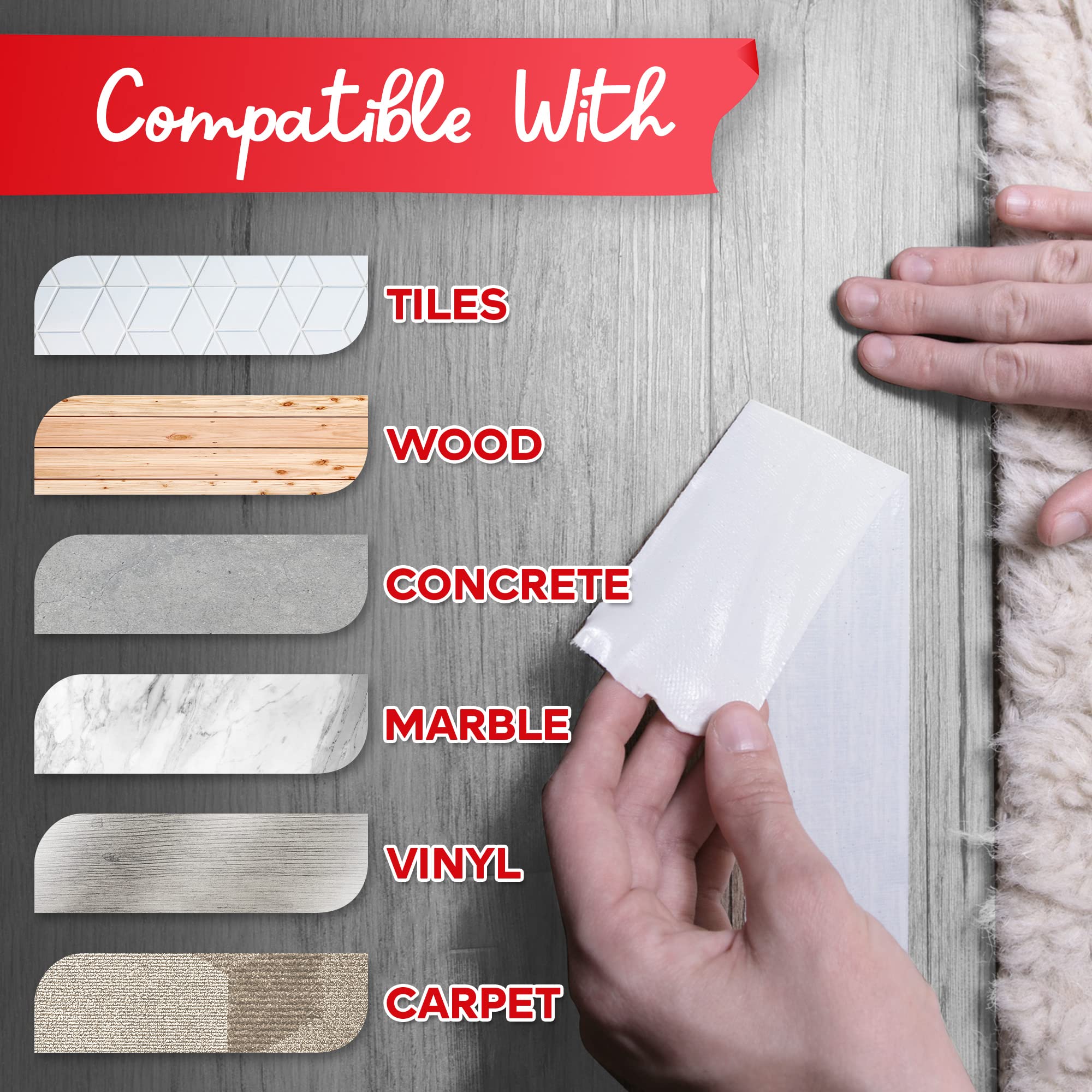 XFasten Carpet Tape Double Sided - Heavy Duty 2β x 20 yds Gentle on Surface Double Sided Carpet Tape for Area Rugs over Carpet for Hardwood Floors, Corner Rug Tape for Carpet to Carpet