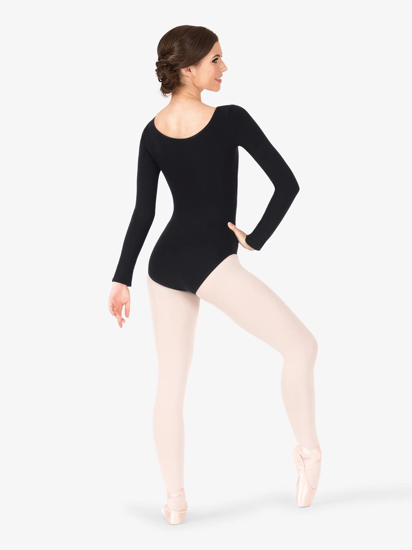 Theatricals Womens Cotton Long Sleeve Dance Leotard Black XL TH5507